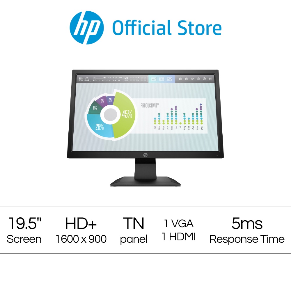 HP P204v 19.5-inch Black Business Monitor / 1600 x 900 pixels / TN with ...