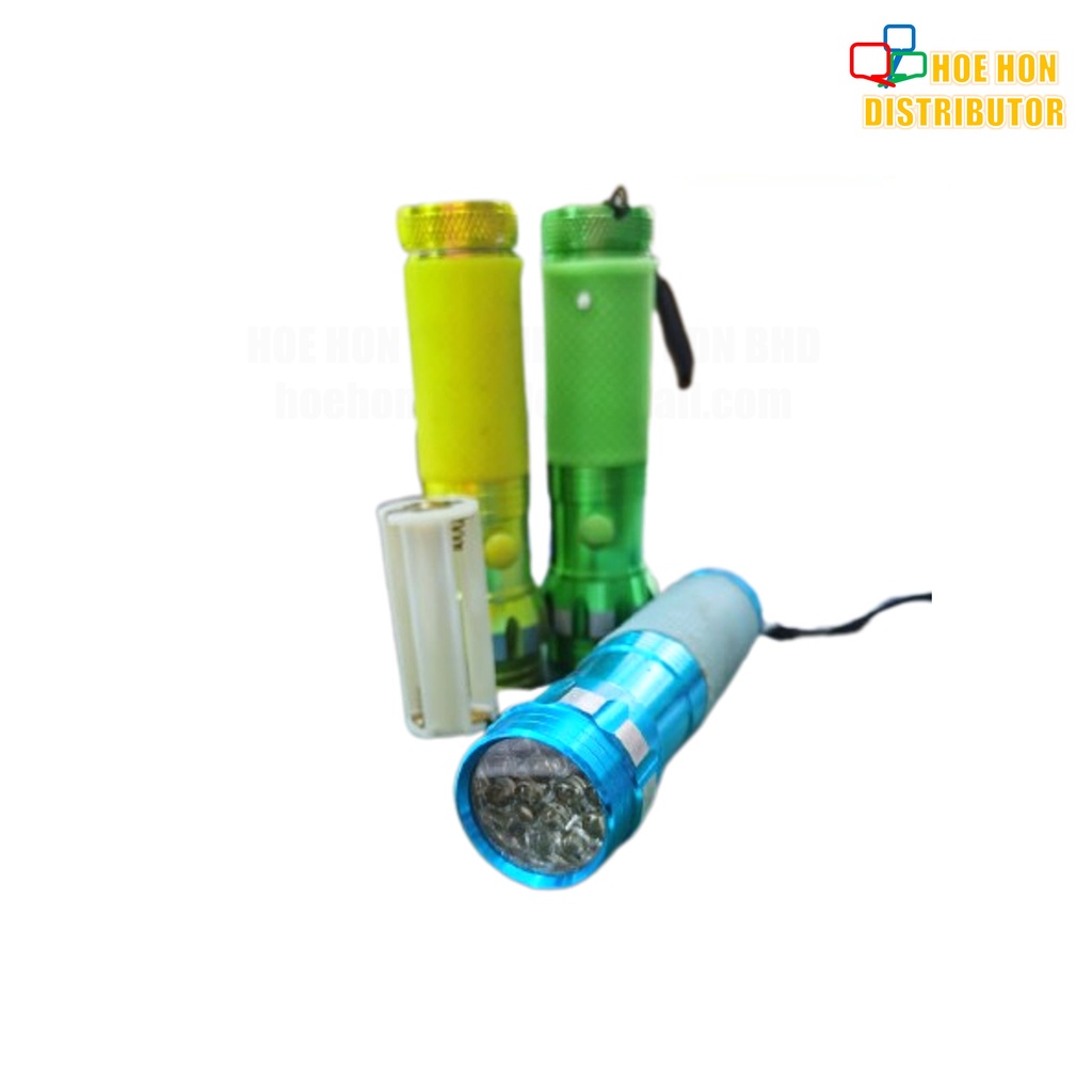 14 LED Flashlight 3W 1pc Aluminum Body + Night Glow Fluorescent Grip ...