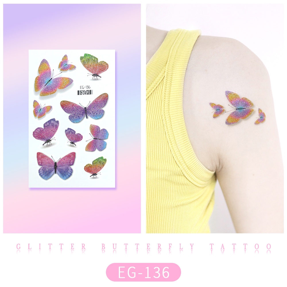 Cartoon Butterfly Temporary Tattoo Sticker For Kids Children Hands Arm ...