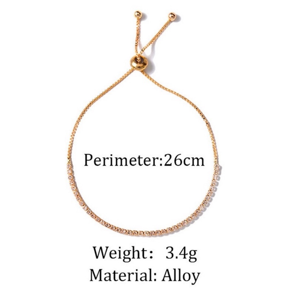 A HELLO GIRL Fashion Simple Rhinestone Bracelet Adjustable Rose Gold ...