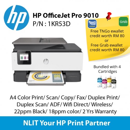 HP Officejet Pro 9010 Printer, 1KR53D, A4 Color Print, Scan, Copy, Fax ...