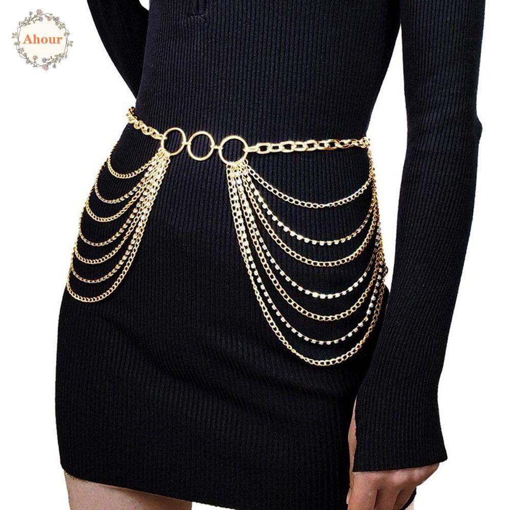AHOUR Korean Body Chain Personality Unique Simple All-match Multi-layer ...
