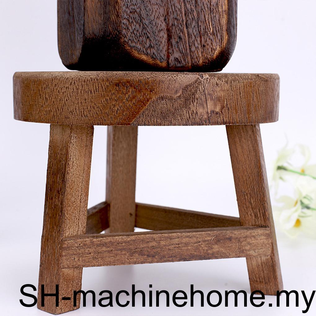 Solid Wood Low Stools Round Shape Plant Stand Chair Tea Table Change ...