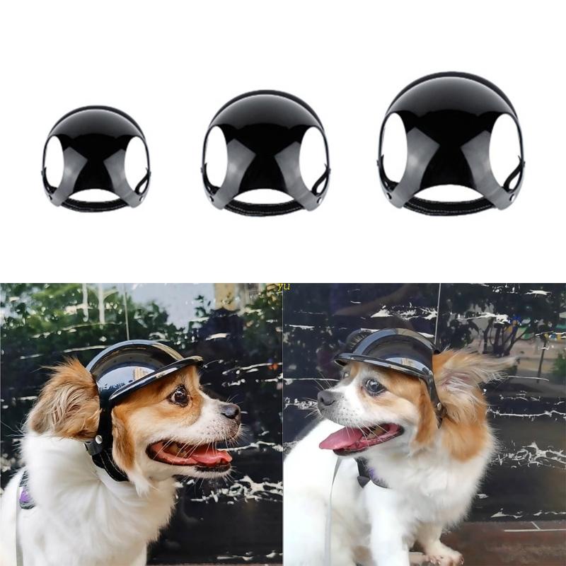 yu Puppy Helmet Dog Helmet with Ear Hole Adjustable Pet helmet Dog Hard ...