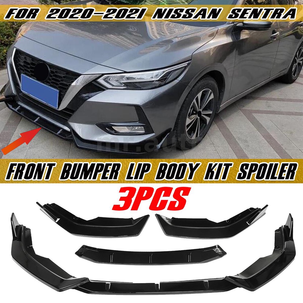 Painted Bright Black Front Bumper Lip Chin Spoiler Splitter For Nissan ...