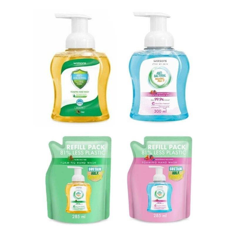 WATSONS Anti-Bacterial Wild Berry / Pine Foaming Hand Wash 300ml ...