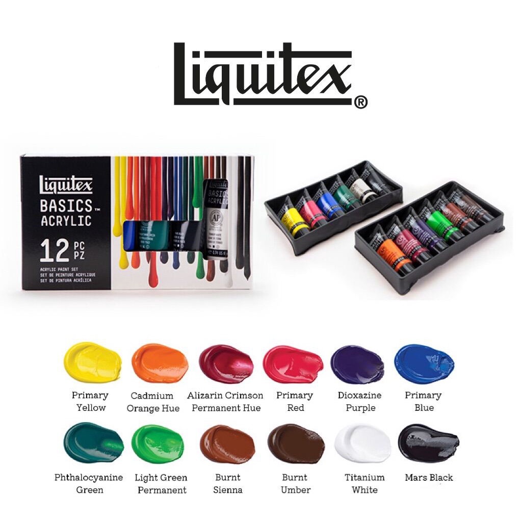🇲🇾 Liquitex Basics Acrylic Set 12 x 22ml 12 Colors | Shopee Malaysia