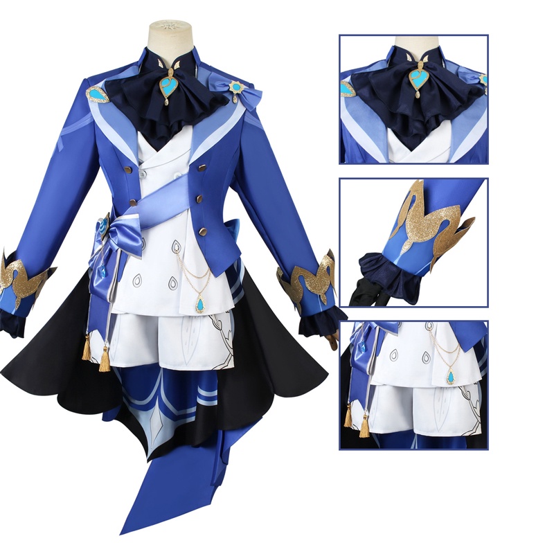 Genshin Impact Fontaine Character Focalors Cosplay Costume Full Set ...