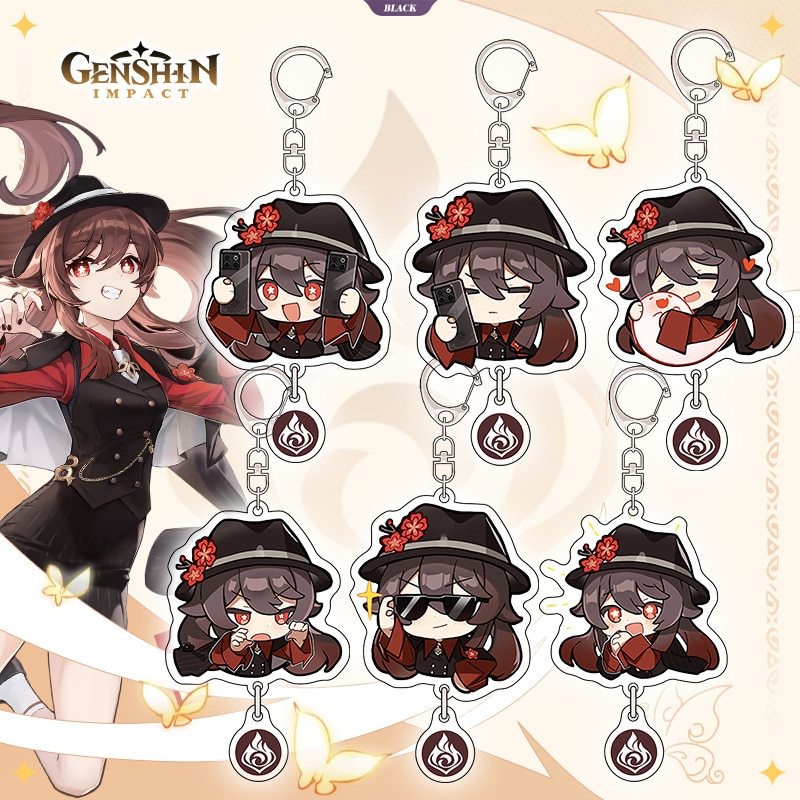 Genshin Impact One Plus Anime KeyChain Hu Tao Men Key Chain for Women ...