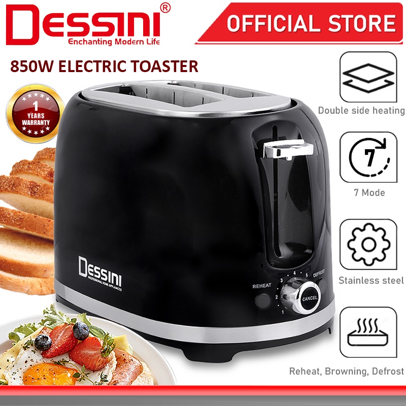 DESSINI ITALY Double Sided Electric Bread Toaster Sandwich Maker 7 ...