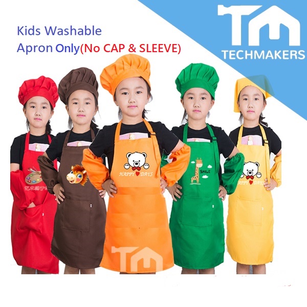 Kid Apron Washable Cartoon Chefs Kindergarten Baby Baking Cooking ...