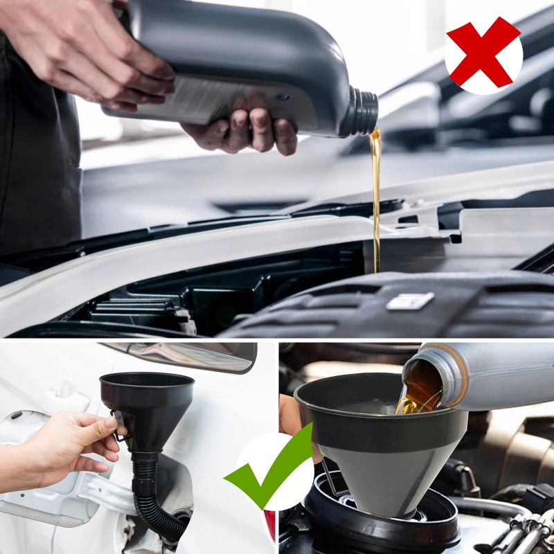 Car Bike Truck Refueling Funnel Fuel Filling Funnel Tool / 2-In-1 ...