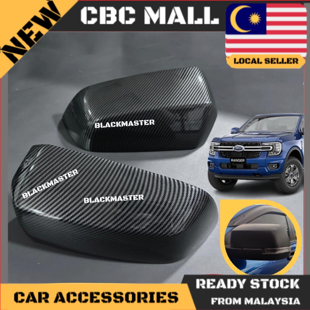 NEW FORD RANGER 2022 2023 SIDE MIRROR COVER PROTECTOR CARBON FIBER NEXT ...
