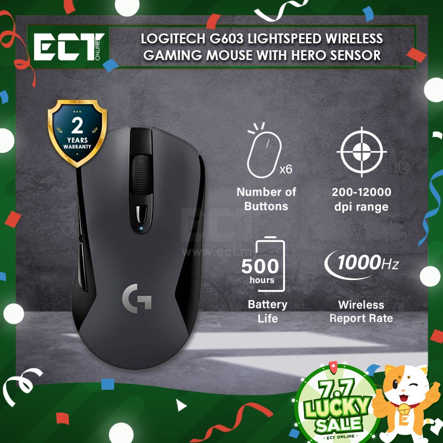 Logitech G603 Lightspeed Wireless Gaming Mouse with Hero Sensor ...