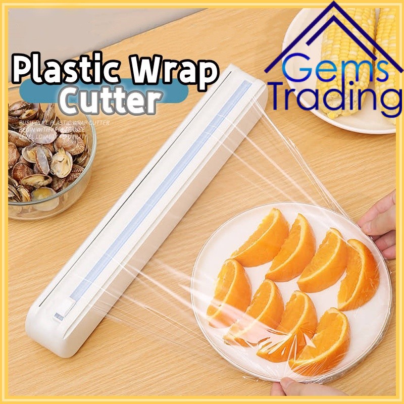 Fixing Food Plastic Wrap Dispenser with Slide Cutter Cling Film Storage ...