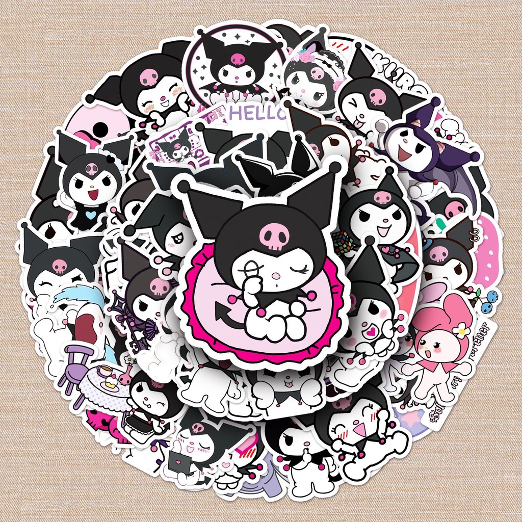 50PCS New Sanrio Stickers Kuromi Cute Stickers for Girls Laptop Skin ...