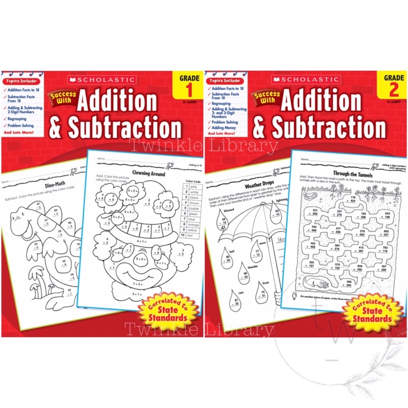 Scholastic Success Physical Book with Addition & Subtraction Grade 1 ...