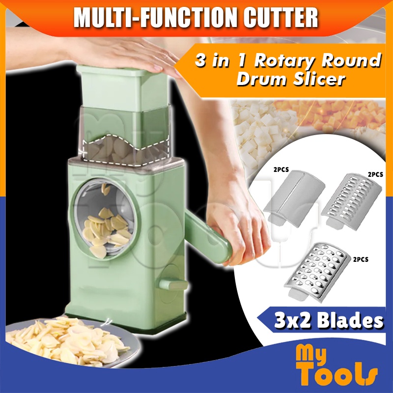 Mytools Multi-Function Cutter Slicer Chopper (3in1 Manual Rotary Round ...