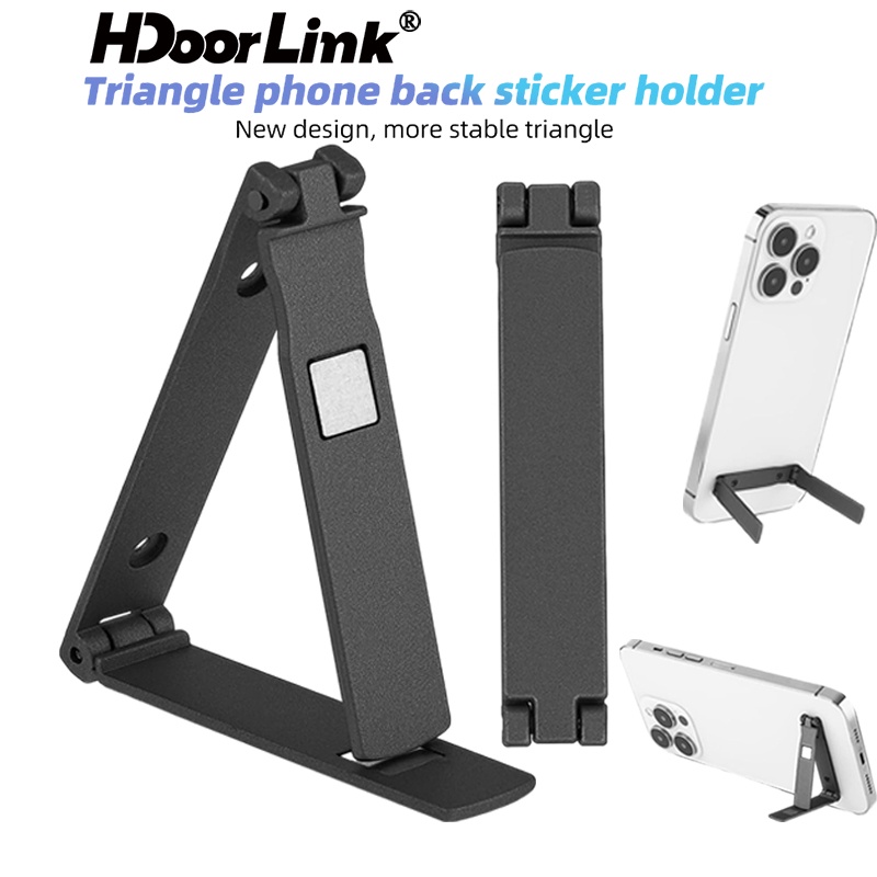 HdoorLink Universal Ultra-thin Foldable Phone Holder Mini Cell Phone Back Kickstand Multi-Angle ...