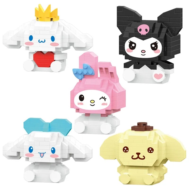 Mini Building Block Ornament Decoration Anime Figure Kuromi Assembled ...
