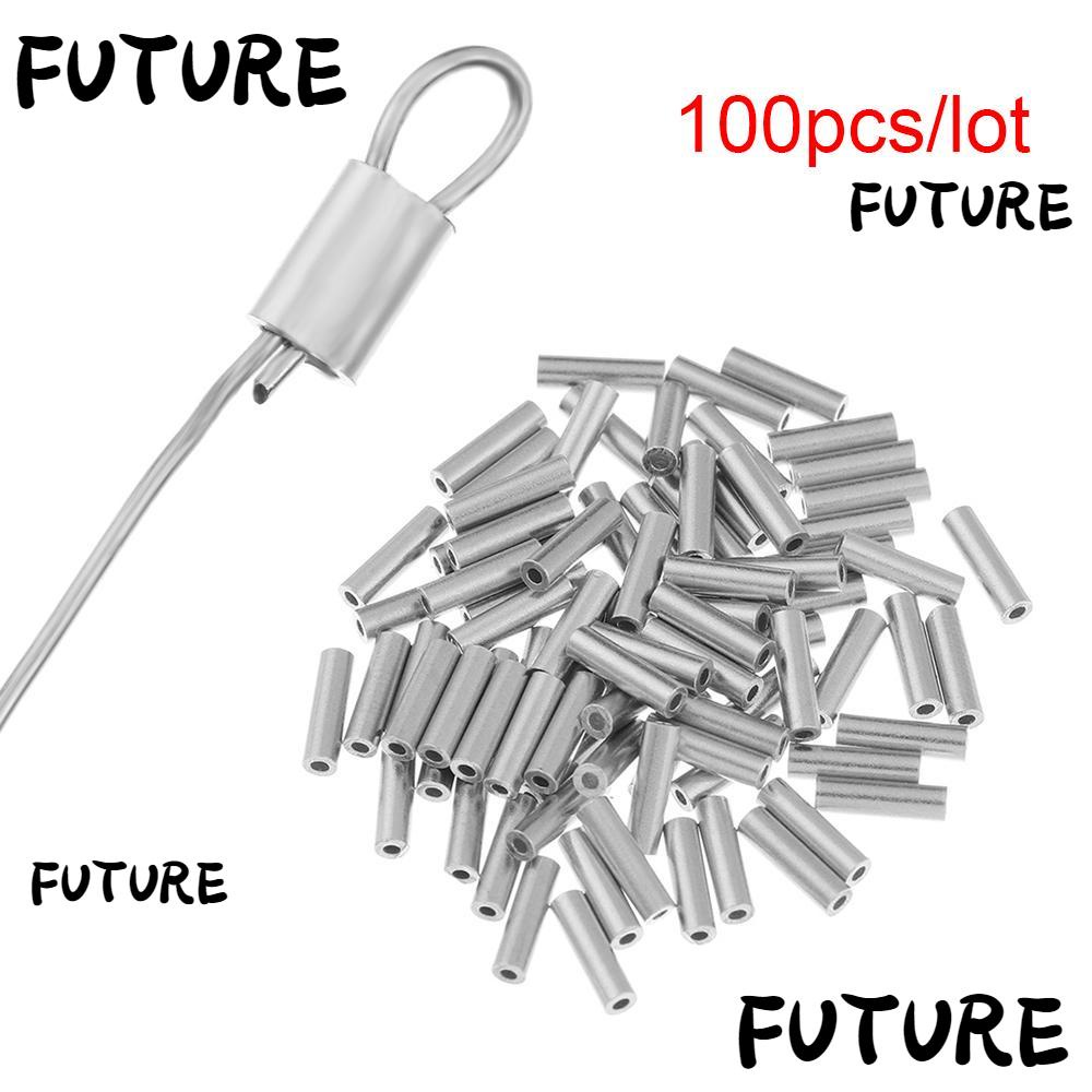 FUTURE 100pcs/lot Hot Fishing Wire Tube Stainless Steel single Aluminum ...