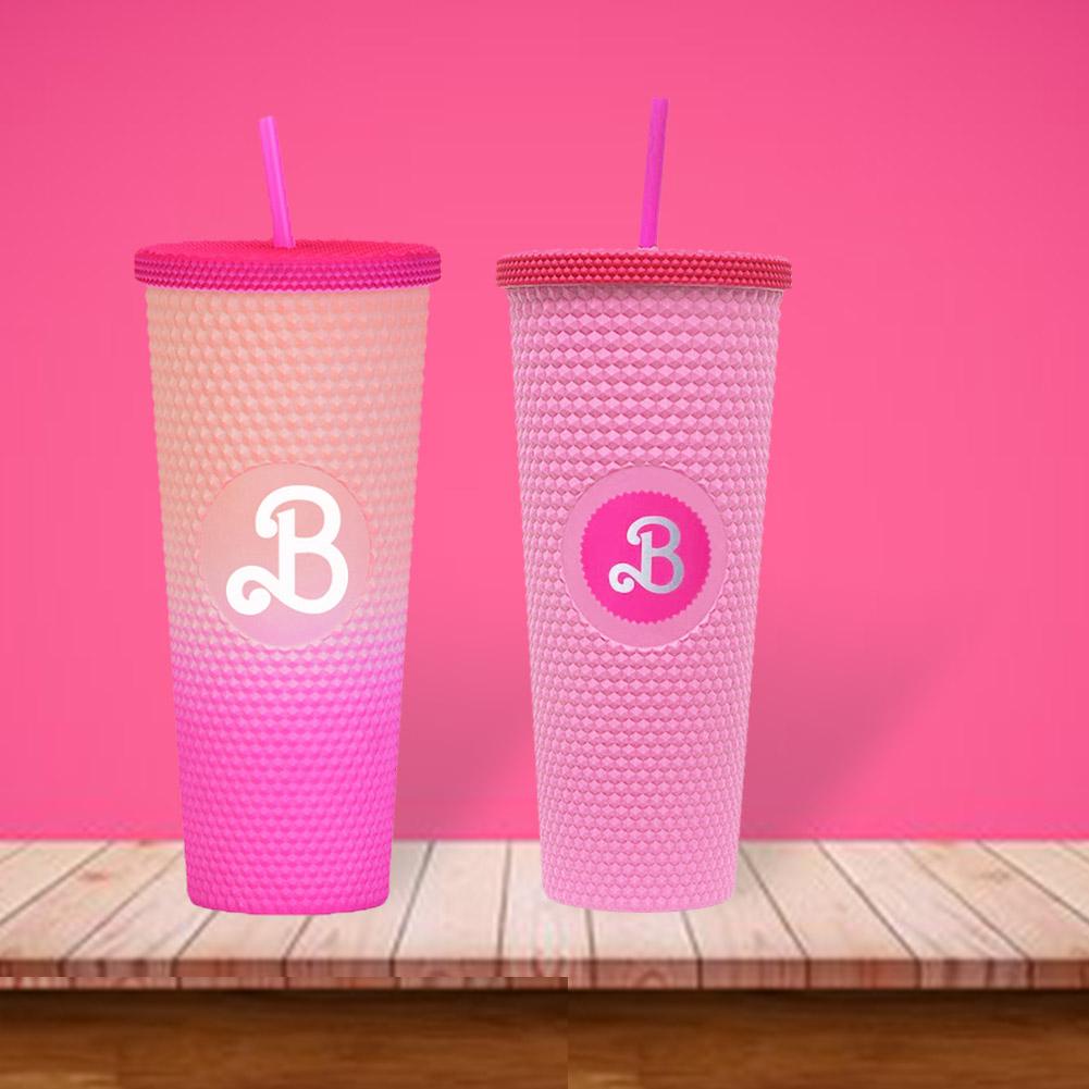 700ml Acrylic Pink Barbie Cup With Straw Barbie Movie Peripheral ...
