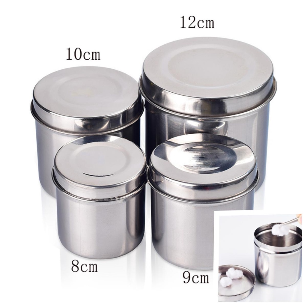 Dental Stainless Steel Disinfection Jar Cotton Wool Tank Sterilization ...