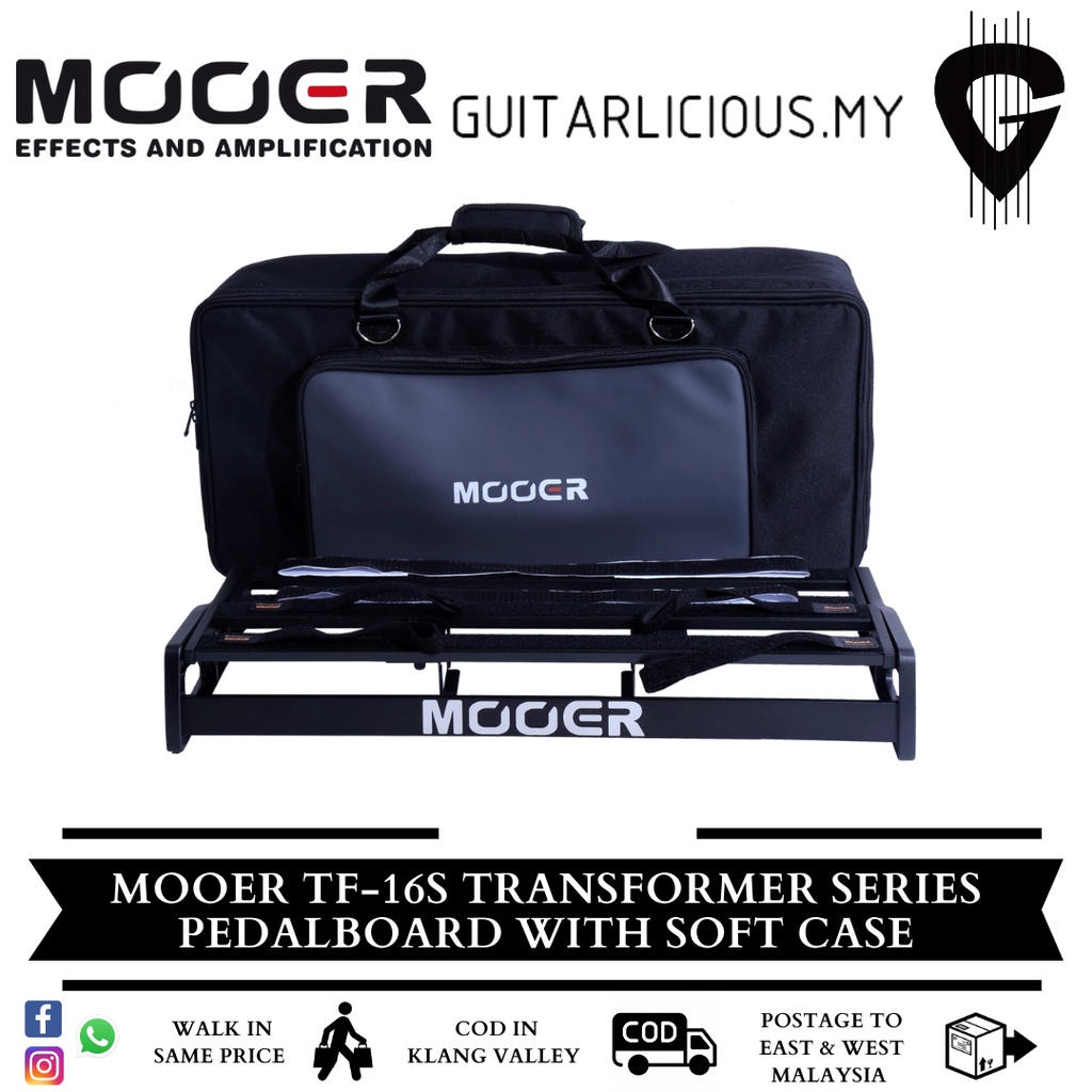 Mooer TF-16S Transformer Series Pedalboard with Soft Case ( TF16S / TF ...