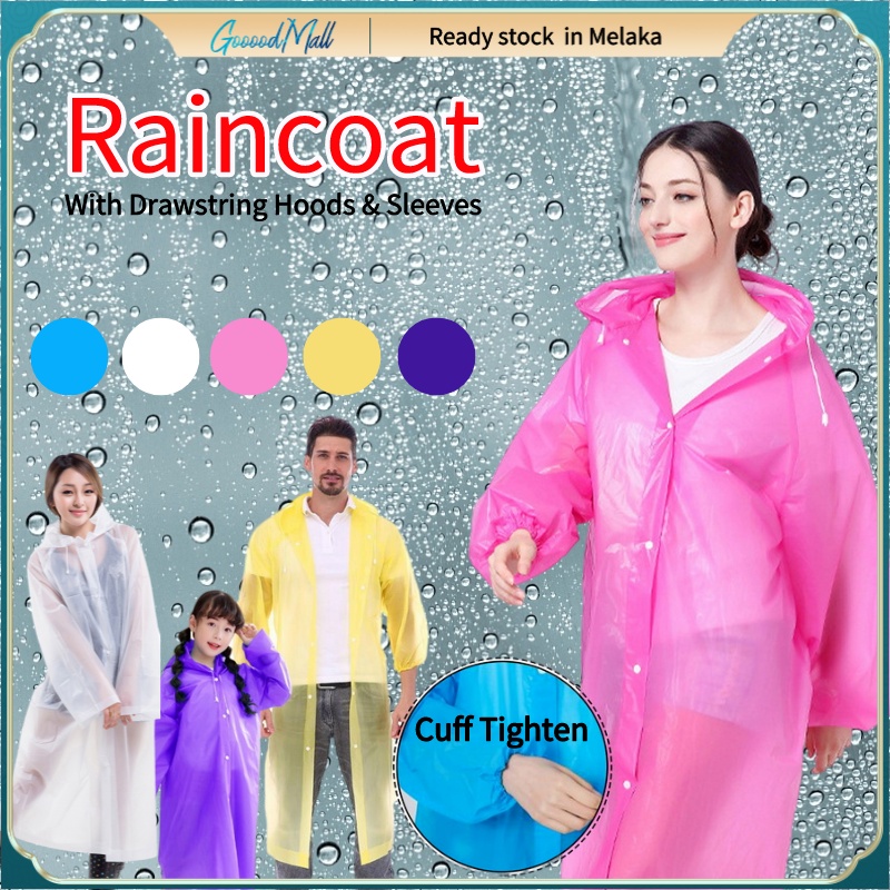 Women Men Thick Waterproof RainCoat Baju Rainwear Hujan Dewasa Rainsuit ...