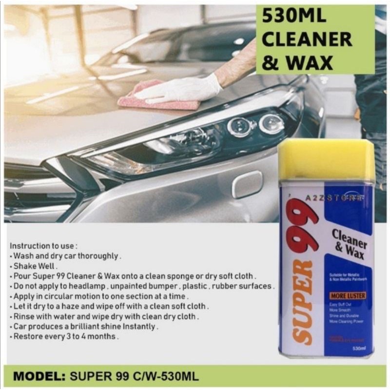 Soft 99 Cleaner & Polish Luster / Meta Clean Wax with Sponge 530 ml ...