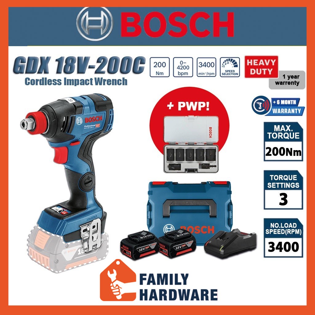 BOSCH GDX 18V-200 C Professional Brushless Cordless Impact Driver ...