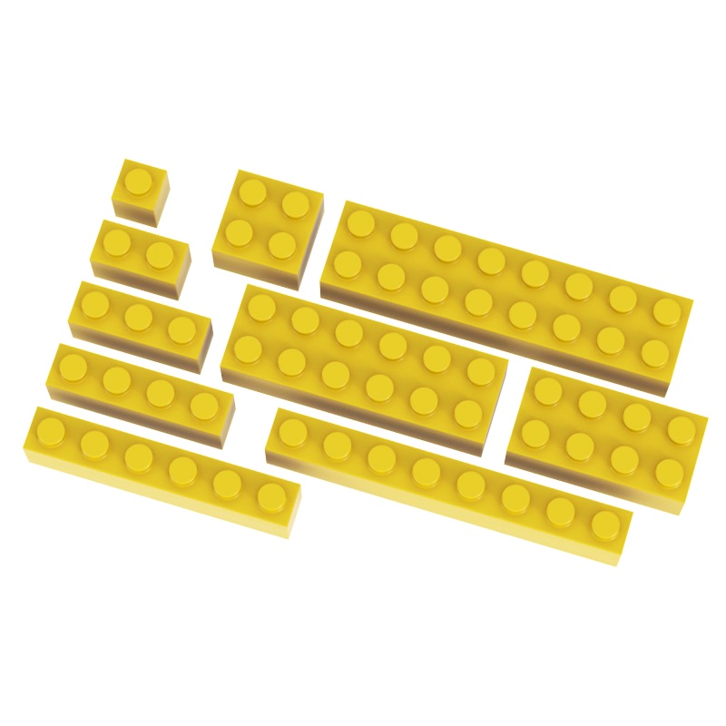 Yellow Color Classic Brick DIY Building Blocks Thick Figures Bricks ...