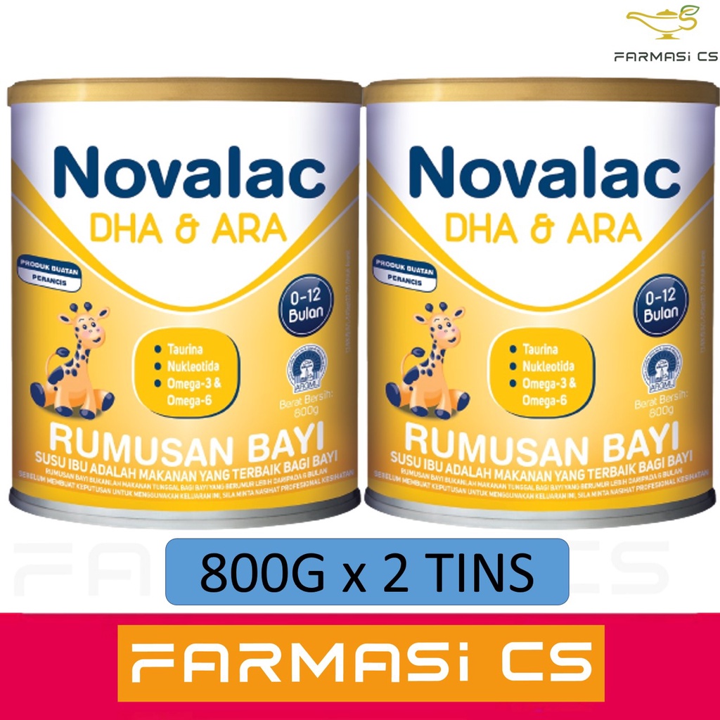 Novalac DHA & ARA Infant Formula (0-12 bulan) 800g x 2 Tins EXP:01/2026 [ vitamins minerals ...