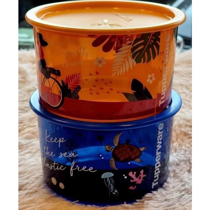Tupperware Eco Love One Touch Topper 940ml (2pc)/ Bekas Plastic/ Food ...