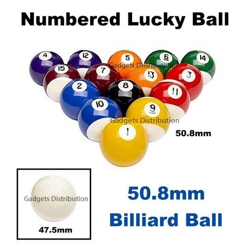 50.8mm 2 inch 16pcs Set British Lucky Ball Billiard Number Pool Ball ...