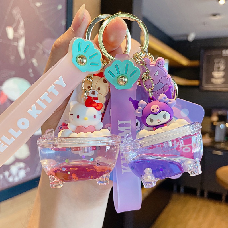 [3D]Sanrio Bubble Bath Doll Keychain Cinnamon Hello Kitty Melody Kuromi ...