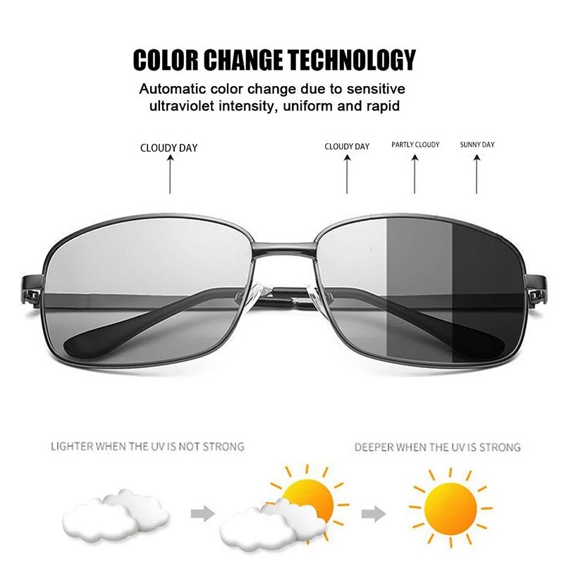 Photochromic Folding Sensitive Color Changing Sunglasses for Men's ...