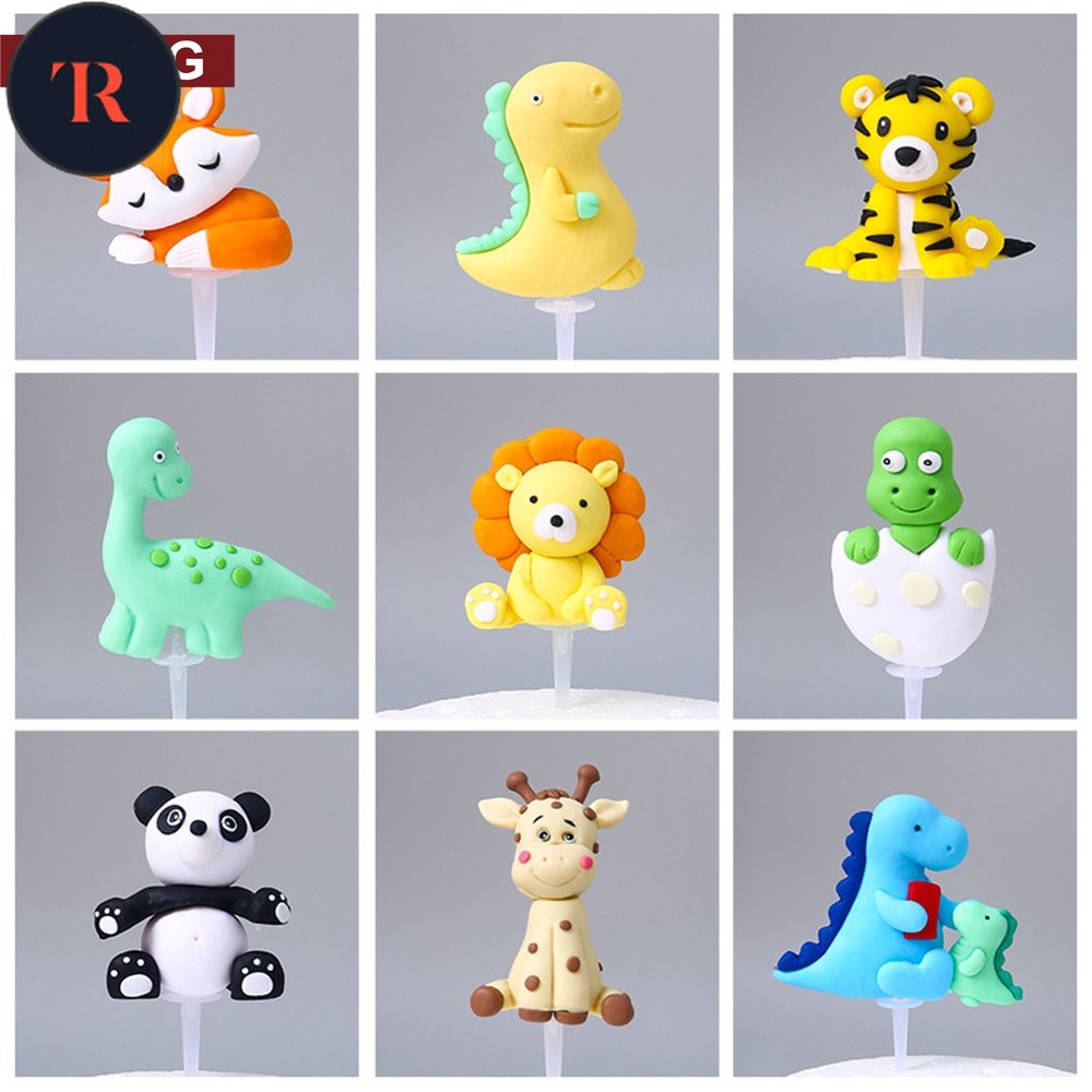 TR-3D Handmade Animal Cake Topper Birthday Party Cake Decoration for ...