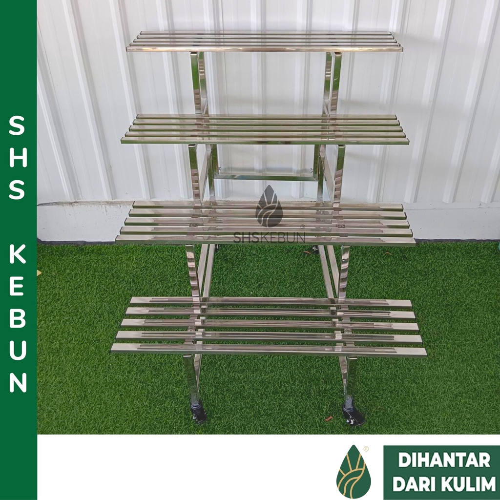 Stainless Steel Flower Rack Plant Rack 4 layer 100cm Rak Pasu Bunga ...