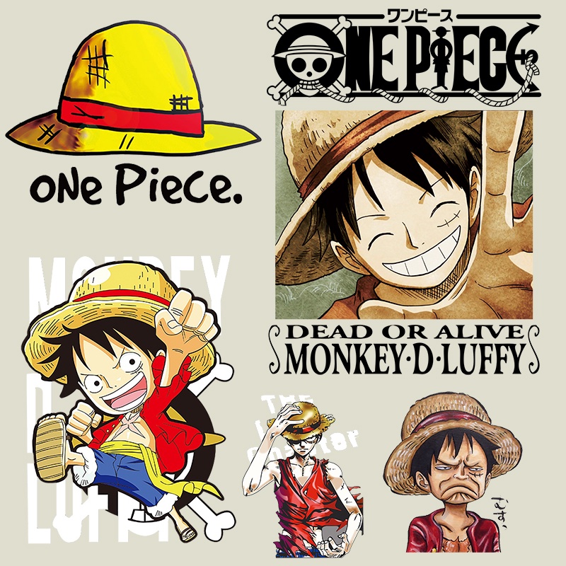 One Piece Pattern Printed Vinyl Stickers Washable Japanese Anime Luffy ...
