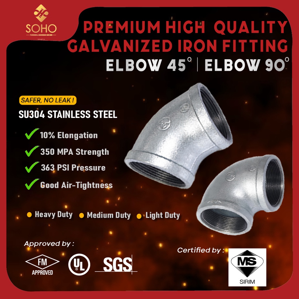 LOJI Gi Fitting Water Pipe Elbow Socket Stainless Steel Valve Socket ...