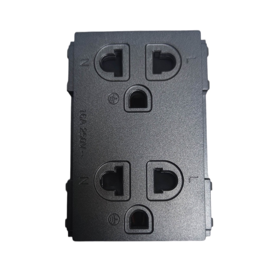 Omni Duplex Universal Outlet with Ground (Designer Series) Graphite DWG ...