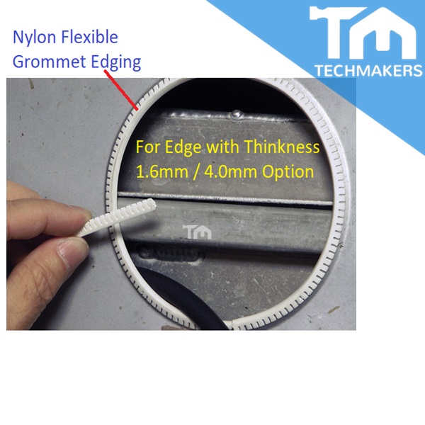 1Meter Nylon White Flexible Grommet Edging Edge Protector Protect Slot ...