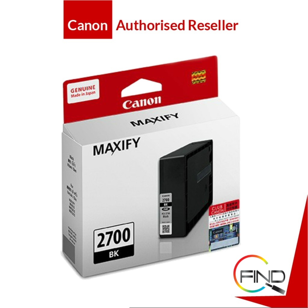 Canon PGI-2700 Black Cartridge (29ml) For MAXIFY iB4070/iB4170/MB5070 ...