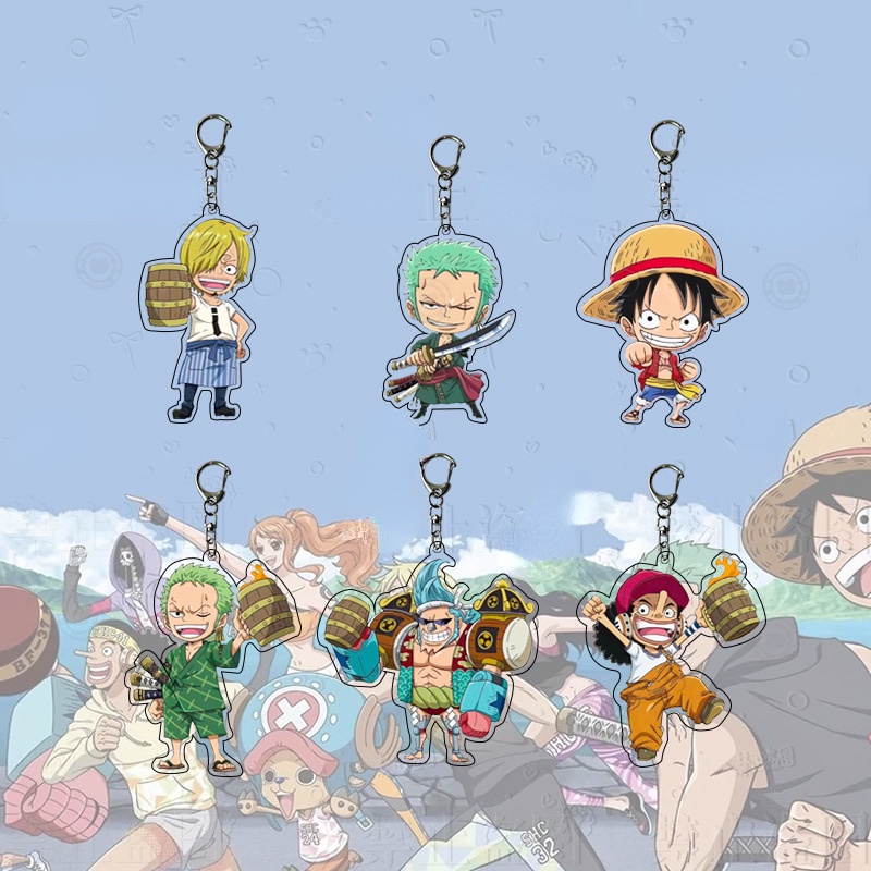 Cartoon Anime One Piece Peripheral Luffy Solon Acrylic Keychain Couple ...