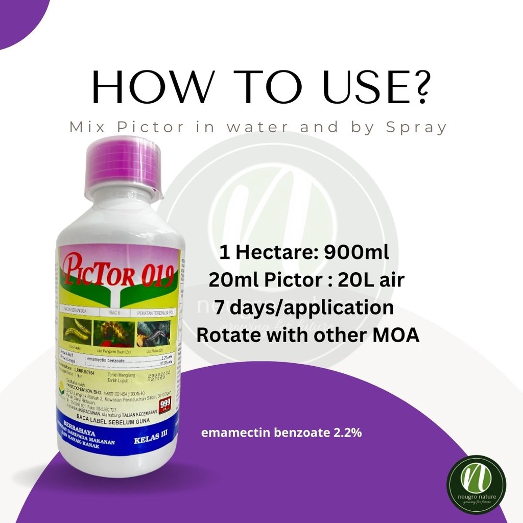 PICTOR 019 (1L) Insecticide - Generic Syngenta Proclaim Emamectin ...