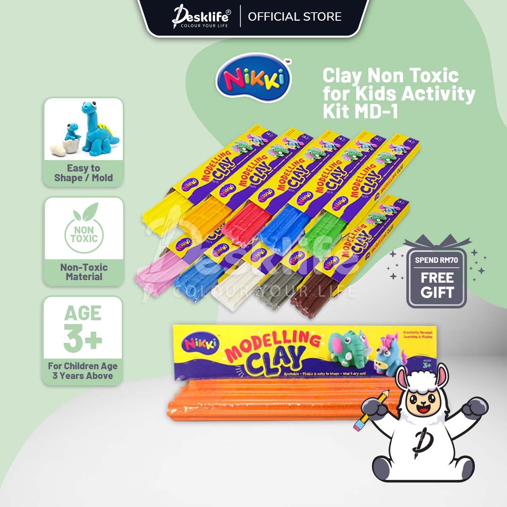 Desklife Nikki Clay Tanah Liat Non Toxic for Kids Activity Kit (1s/Box ...