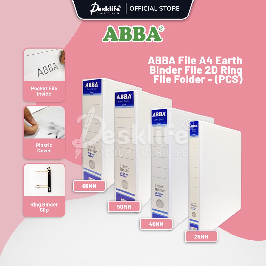 Desklife ABBA File A4 Earth Binder 2D Ring File Folder 25mm 40mm 50mm ...