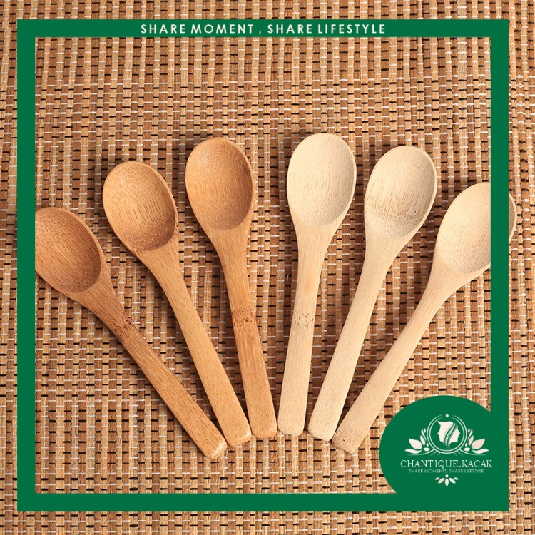 CK Small Wooden Spoon Suit For Kids Adult Simple Plain Design Natural ...
