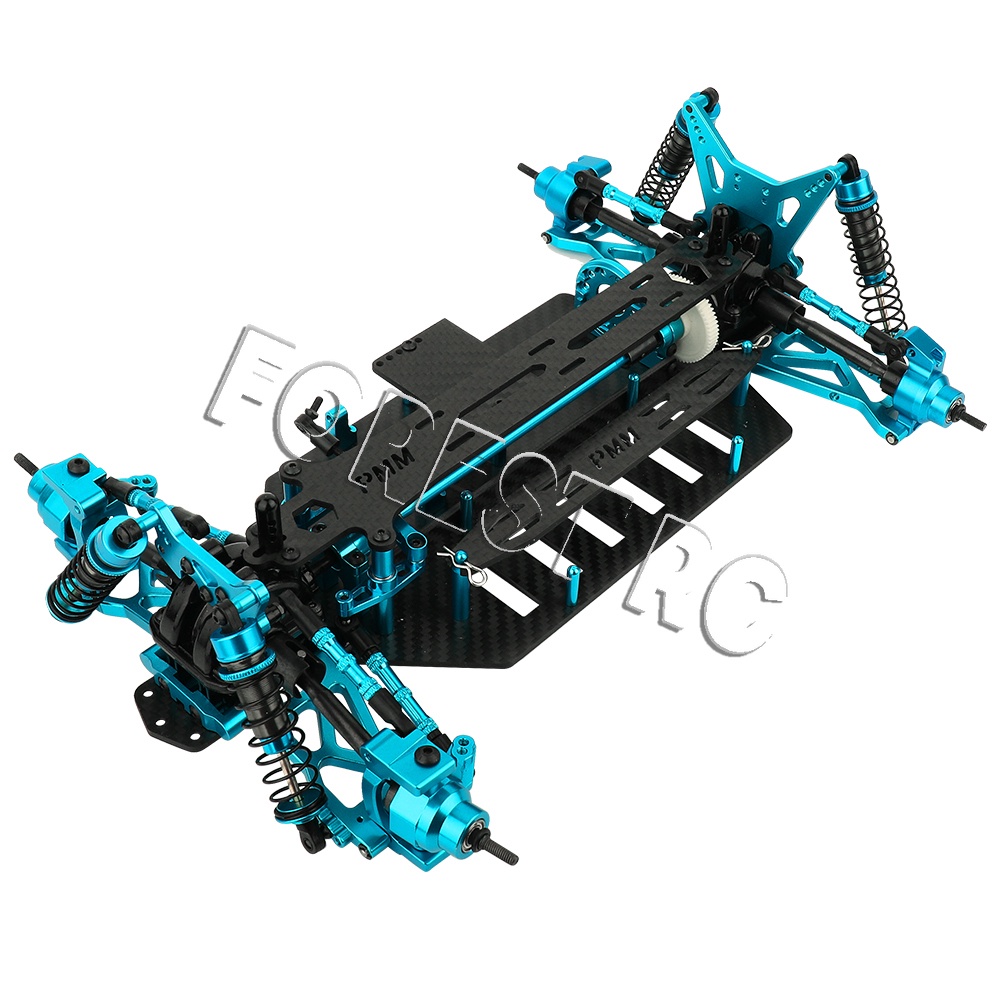Metal & Carbon Fiber Full Chassis Frame Body Kit with Shock Absorbers Wheels Gearbox for 1/10 ...